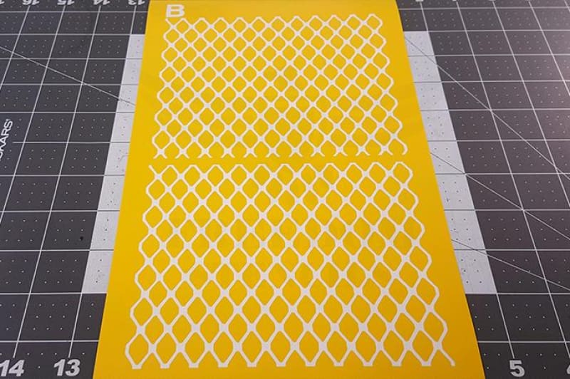 Diamond Mesh Pattern Stencil Pack for Duracoat, Cerakote, Gunkote ...